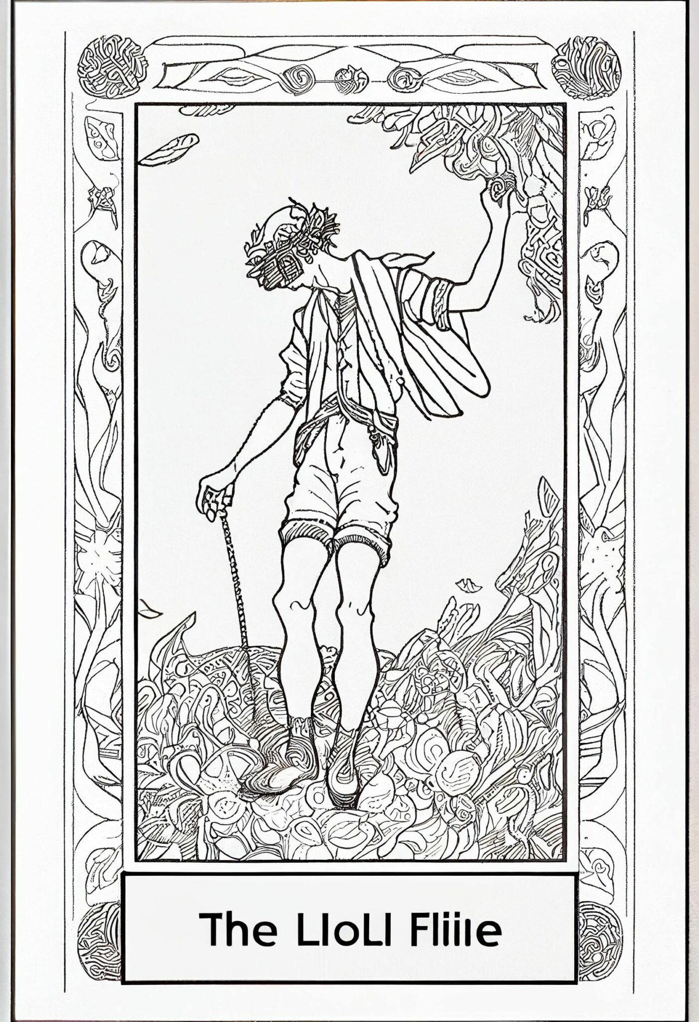Line Art Tarot Card Designs Midjourney Prompt - MasterBundles