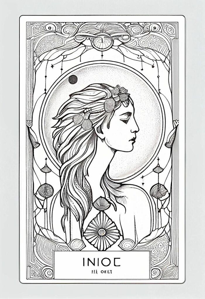 Line Art Tarot Card Designs Midjourney Prompt - MasterBundles