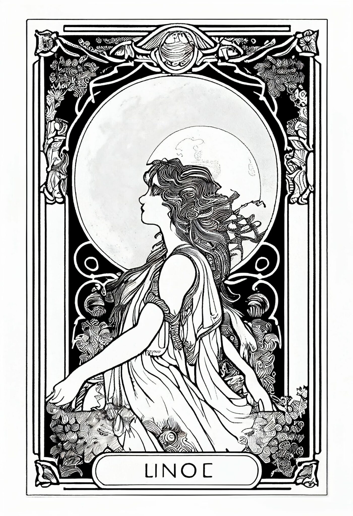 Line Art Tarot Card Designs Midjourney Prompt - MasterBundles