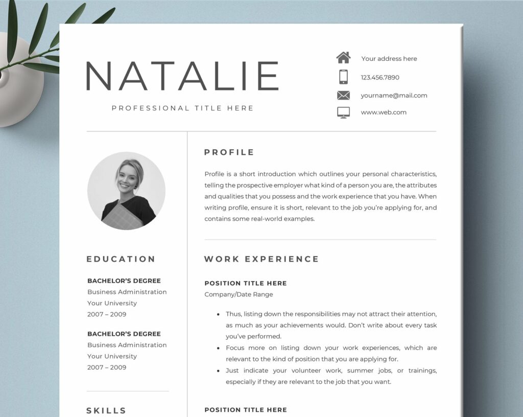 Resume Template 5 Pages/CV – MasterBundles