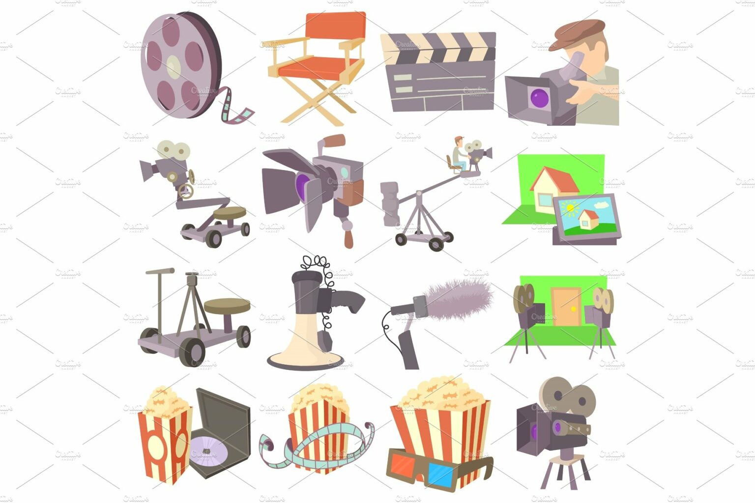 Movie cinema symbols icons set – MasterBundles