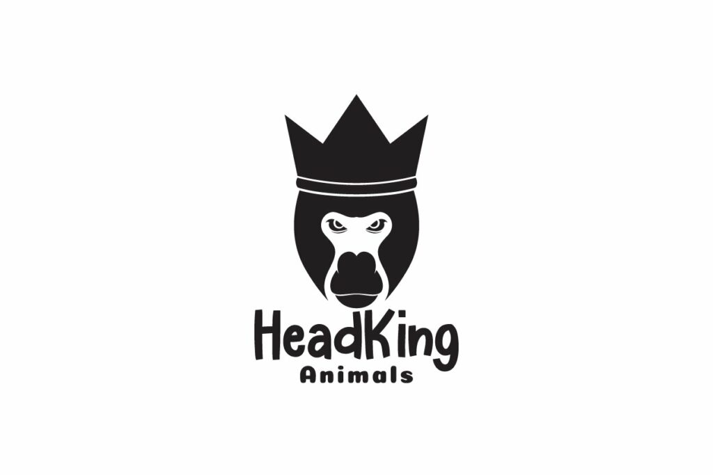 head monkey angry with crown logo – MasterBundles