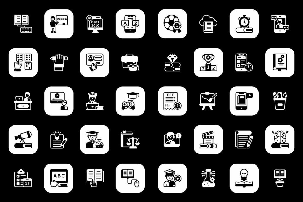 Online Education Glyph Icons Pack – MasterBundles