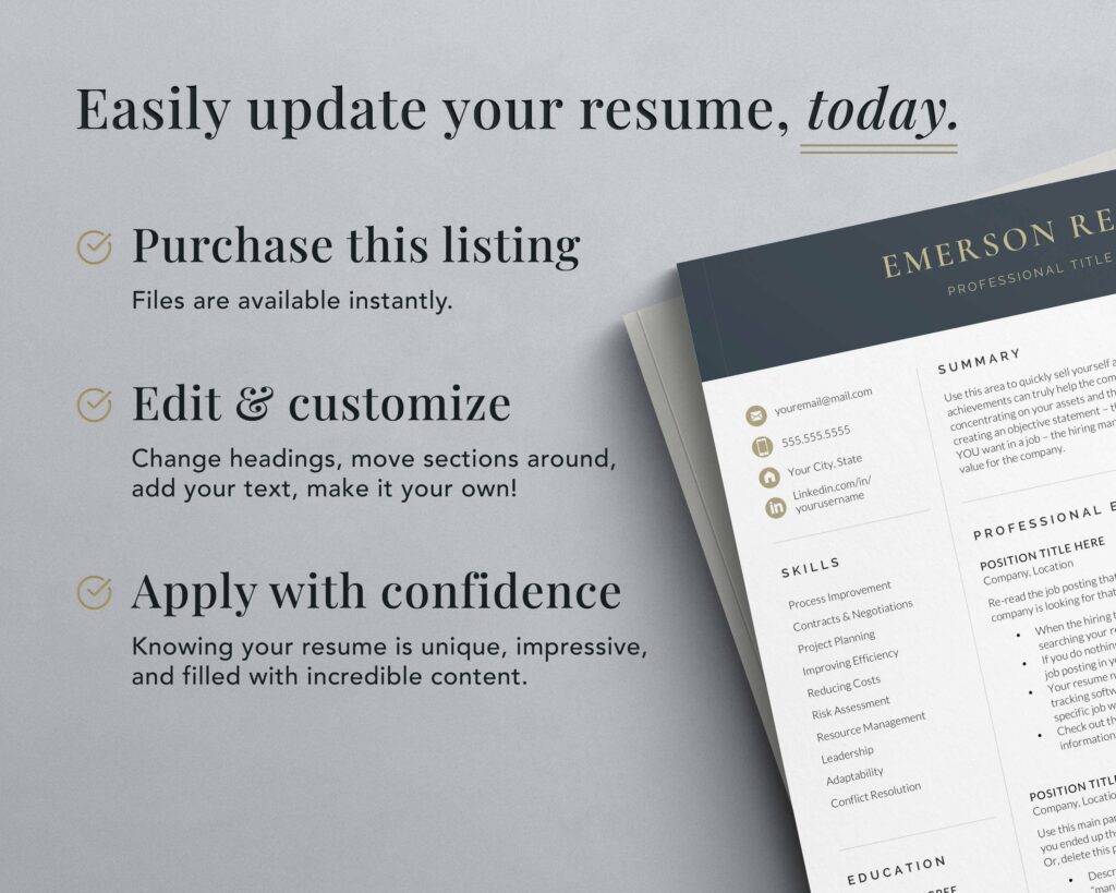 Modern Executive Resume Template – MasterBundles