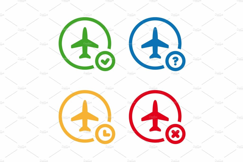 Flight status icons. Airport – MasterBundles