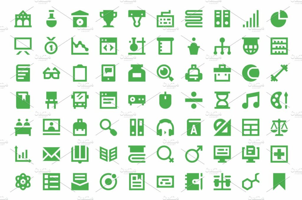 250+ Education Material Design Icons – MasterBundles
