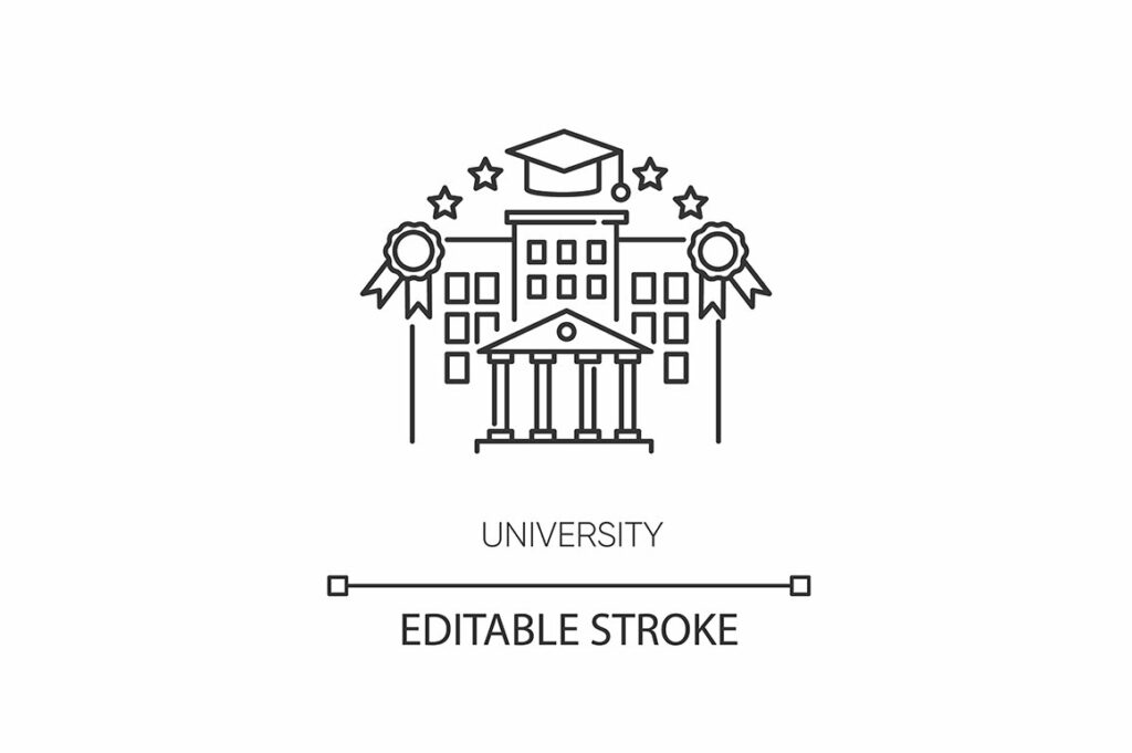 University pixel perfect linear icon – MasterBundles