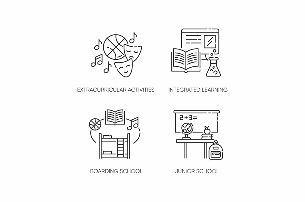 Primary education linear icons – MasterBundles