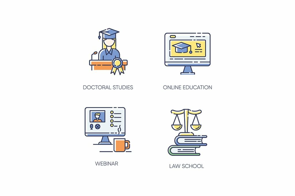 Modern higher education color icons – MasterBundles