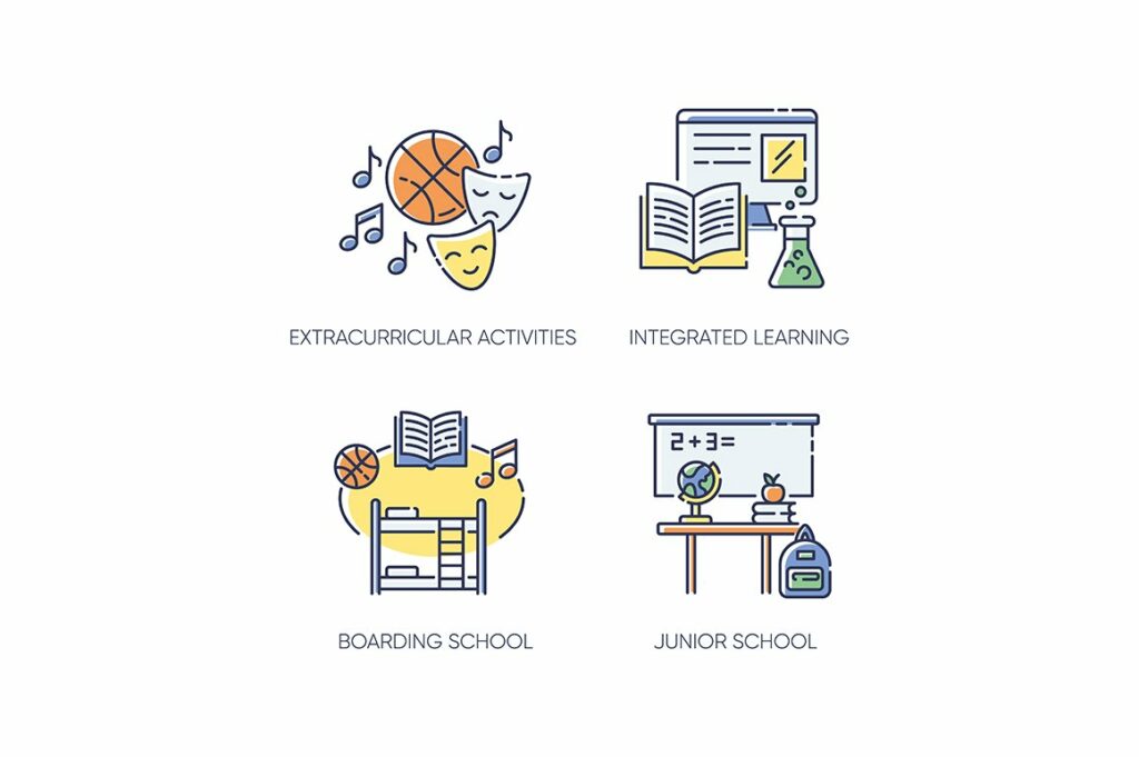 Primary education RGB color icons – MasterBundles