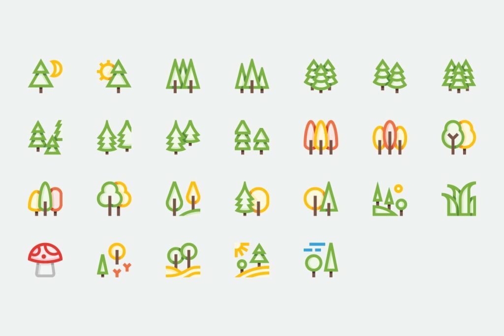 Basicons / Nature / Forest / Trees – MasterBundles