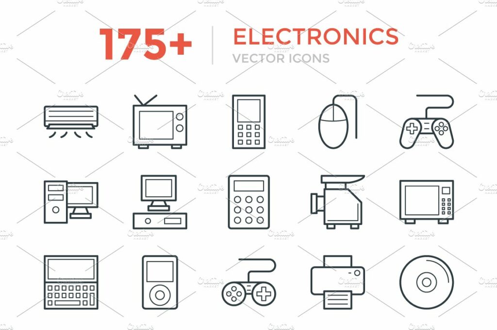 175+ Electronics Vector Icons – MasterBundles