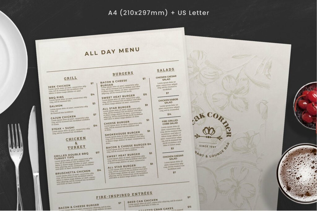 Elegant Food Menu Template – MasterBundles