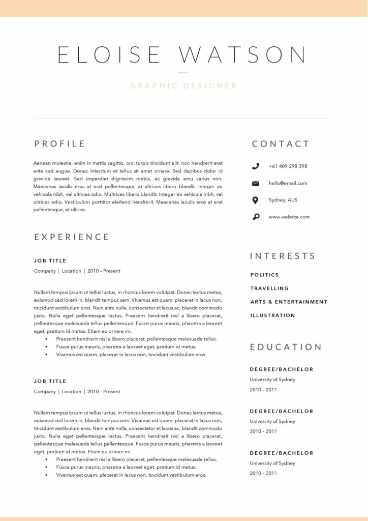 3 Page Resume Template | INDD + DOCX – MasterBundles