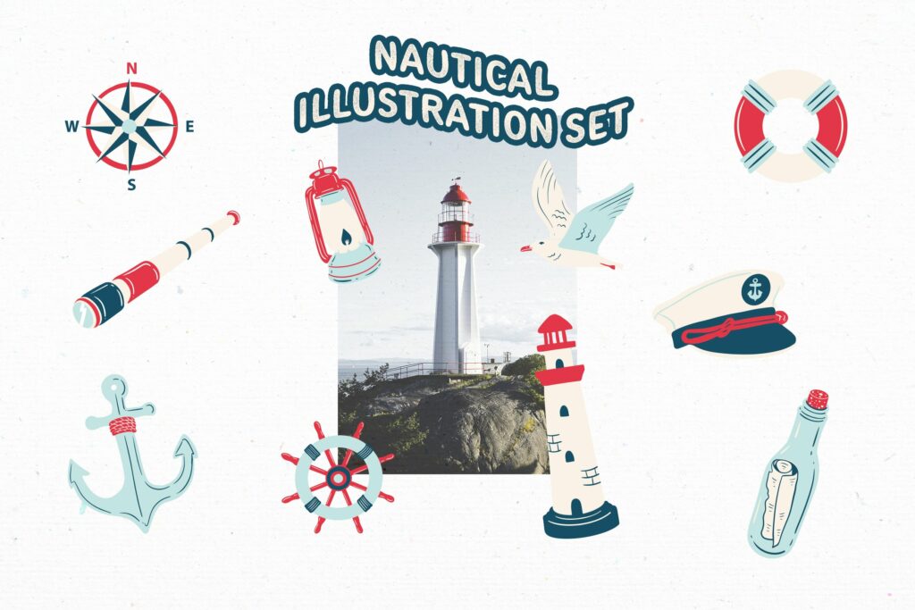 Ocean breeze nautical illustration – MasterBundles