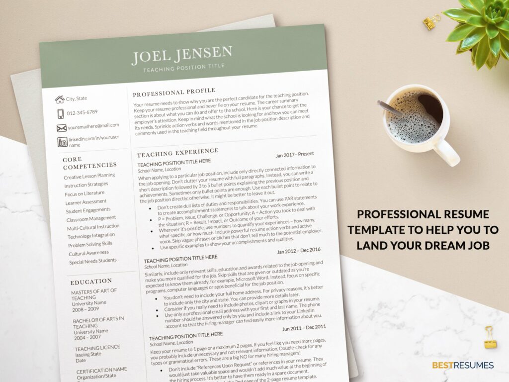 English Teacher Resume Template – MasterBundles