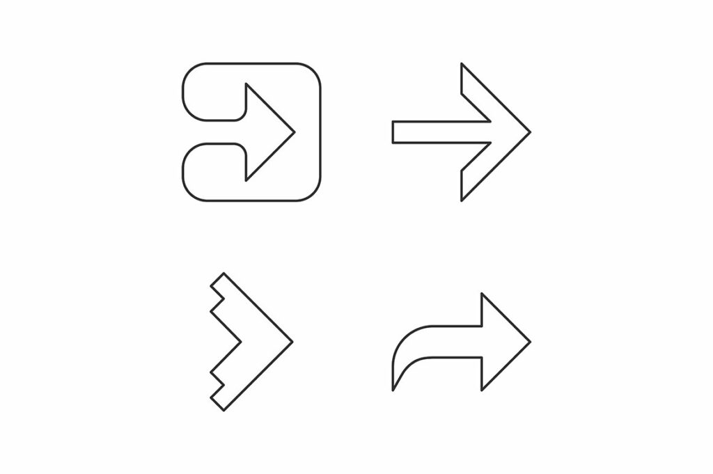 Arrow types linear icons set – MasterBundles