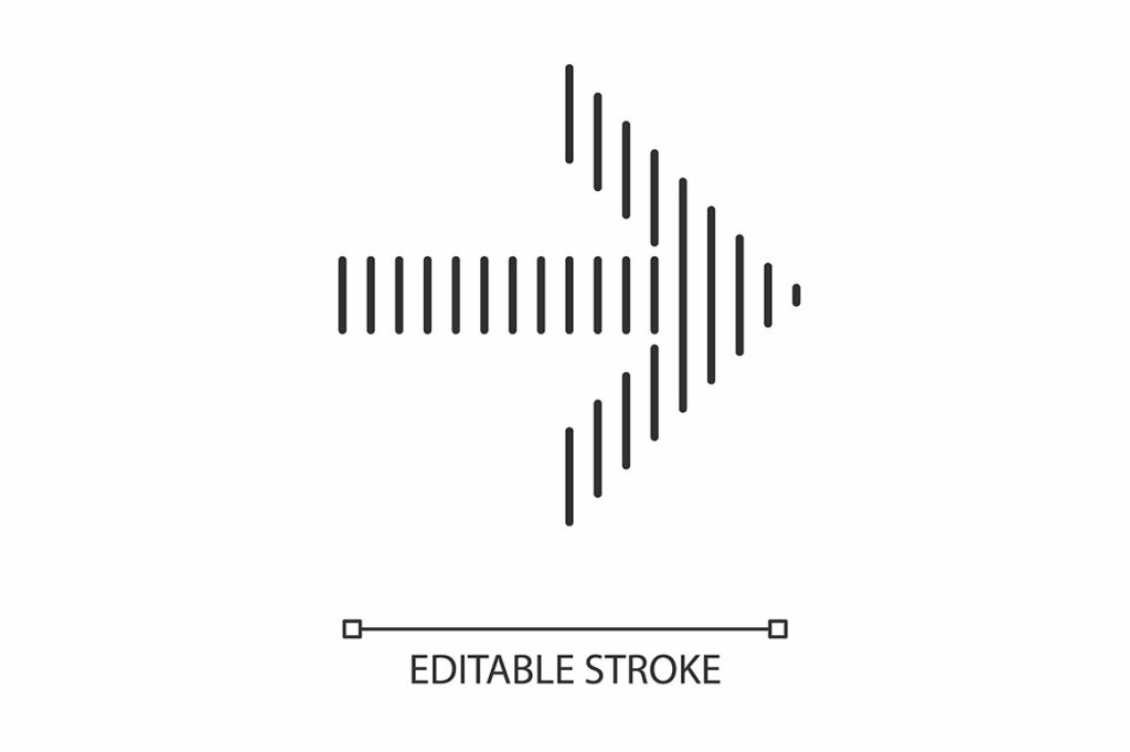 Striped arrow linear icon – MasterBundles