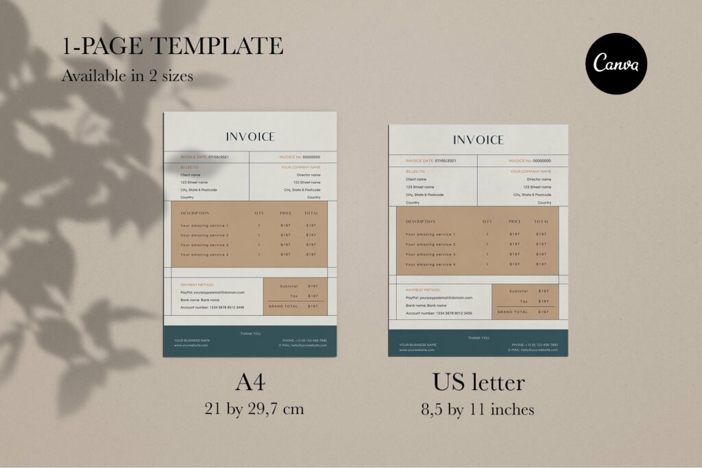 Invoice Canva Template | ABIGAIL – MasterBundles