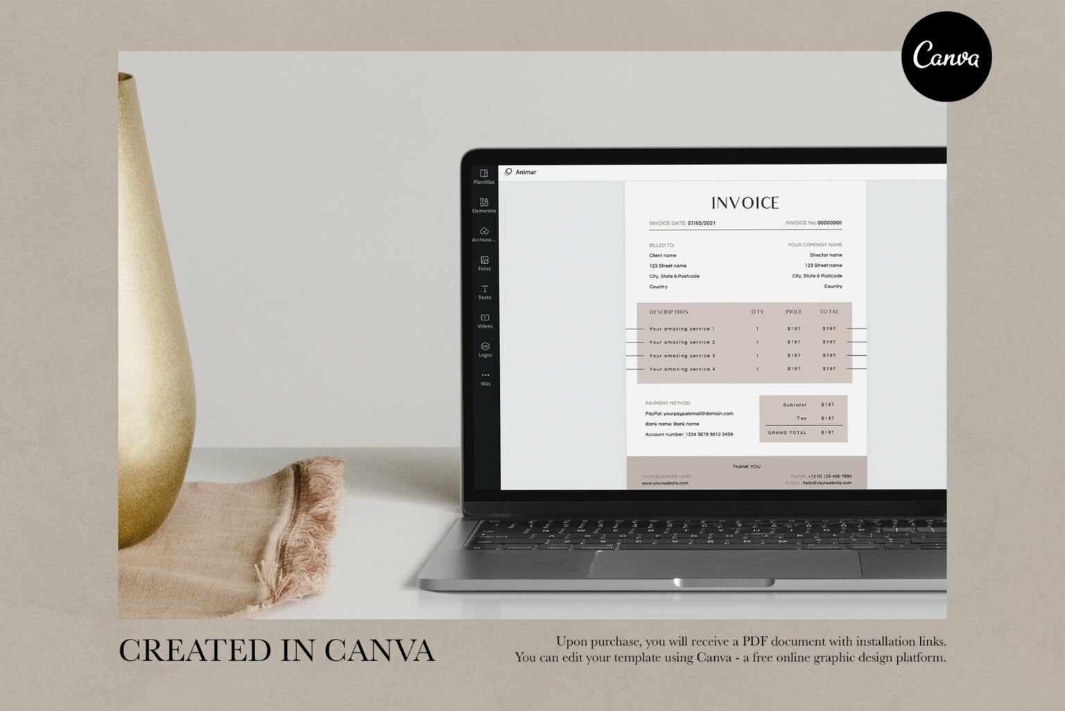 Invoice Canva Template | MADISON – MasterBundles