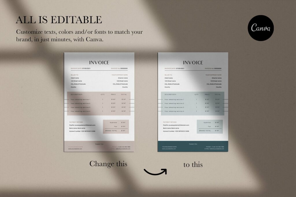 Invoice Canva Template | MADISON – MasterBundles