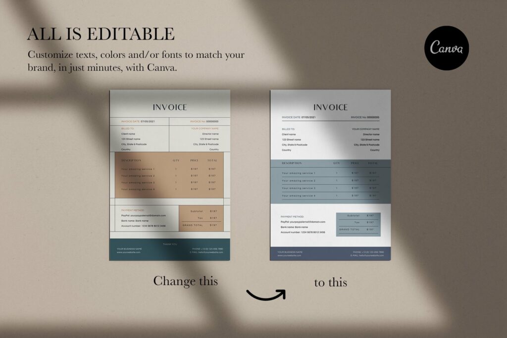 Invoice Canva Template | ABIGAIL – MasterBundles