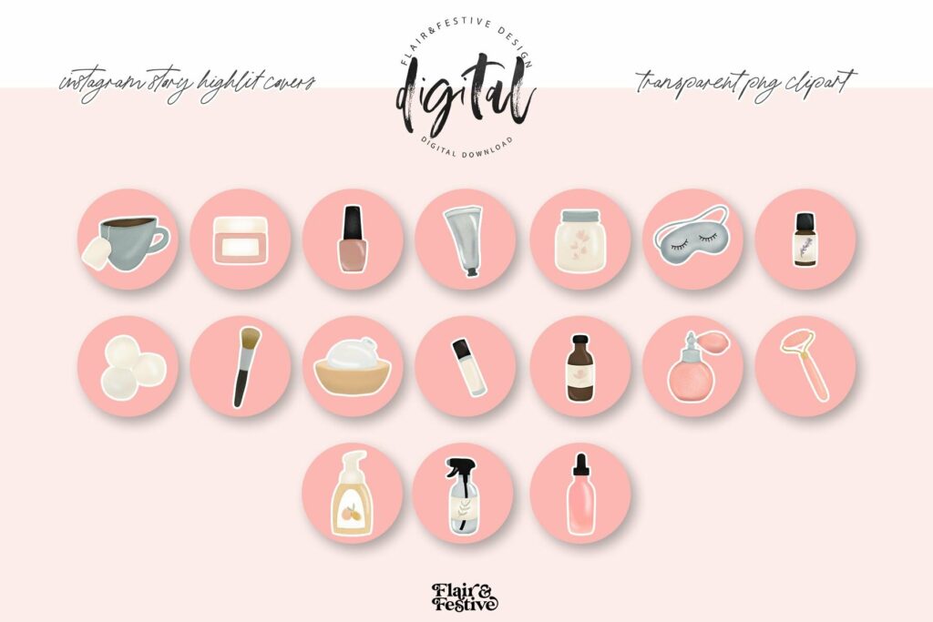 Essential Beauty Clipart Icons – MasterBundles