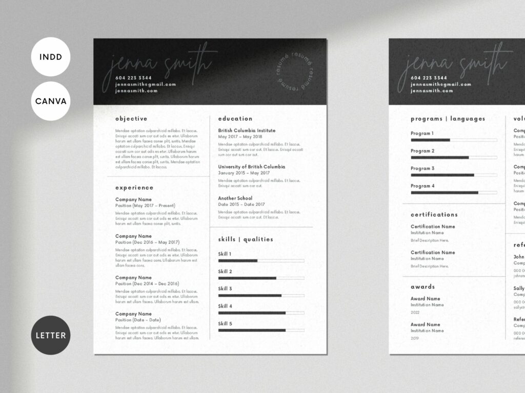 Minimal Resume/CV Template – MasterBundles