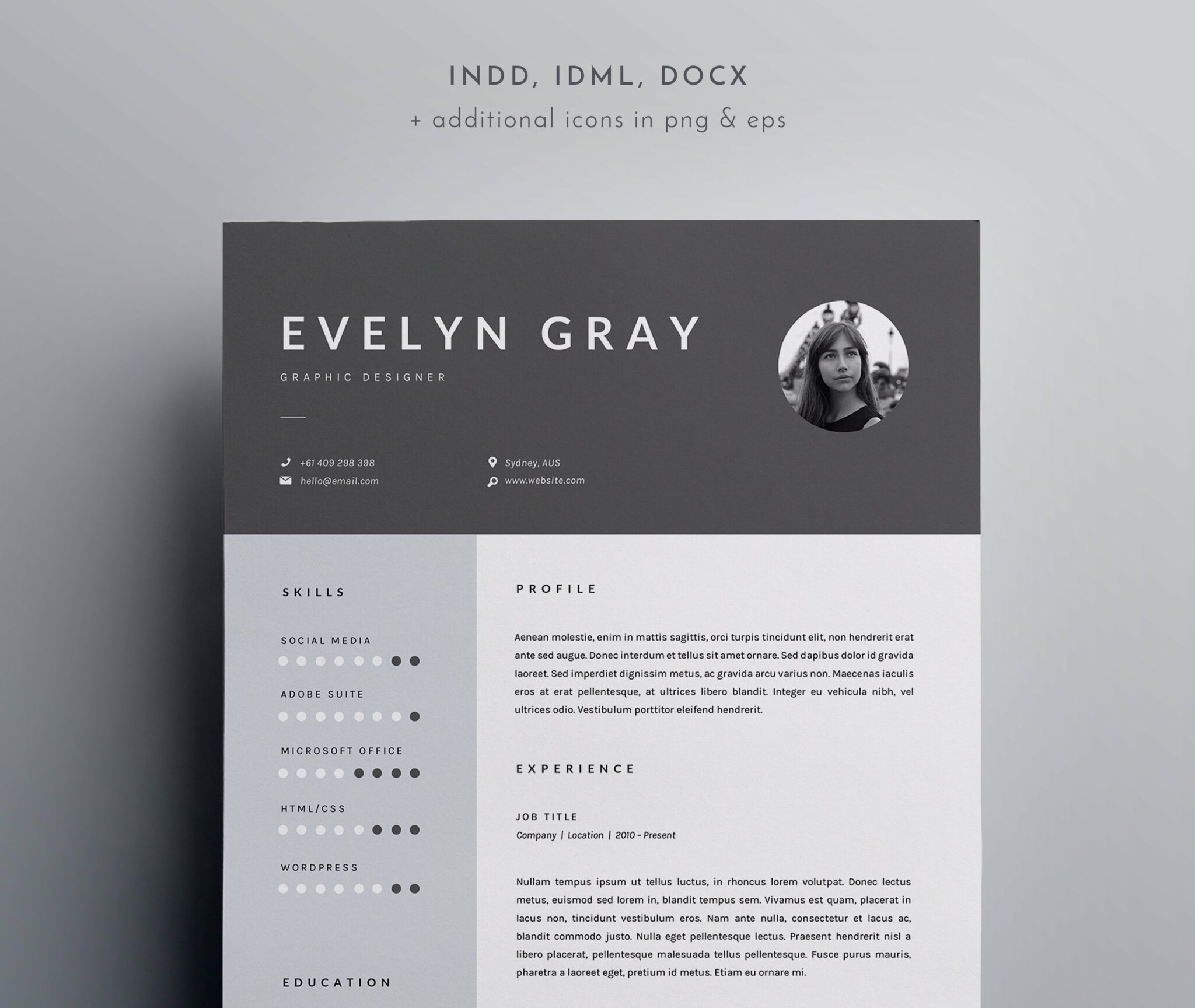 3 Page Resume Template | INDD + DOCX – MasterBundles