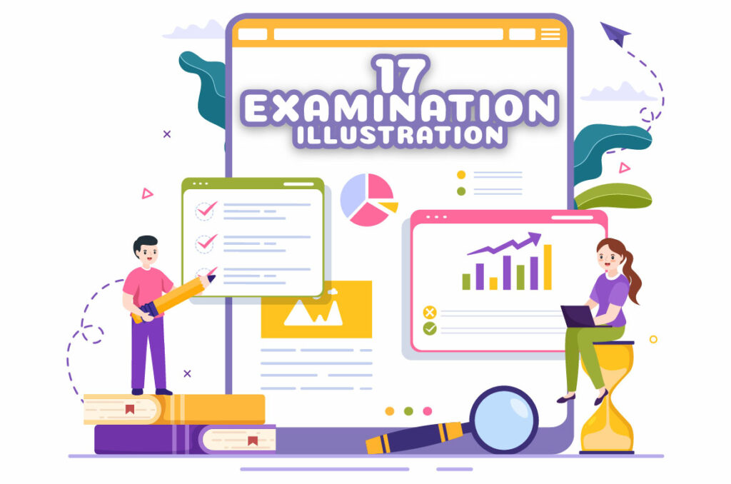 17 Examination Paper Illustration - MasterBundles