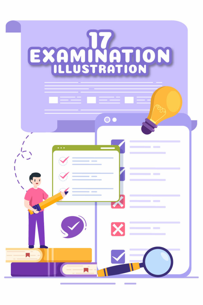 17 Examination Paper Illustration - MasterBundles