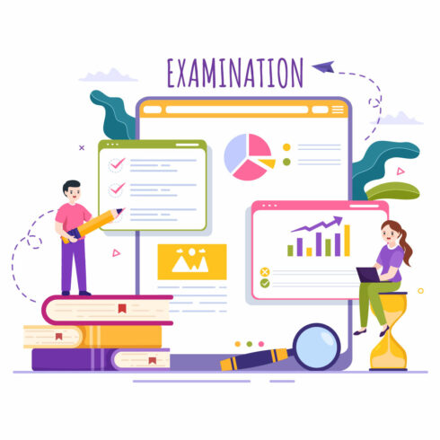 17 Examination Paper Illustration - MasterBundles