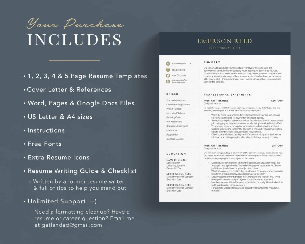 Modern Executive Resume Template – MasterBundles