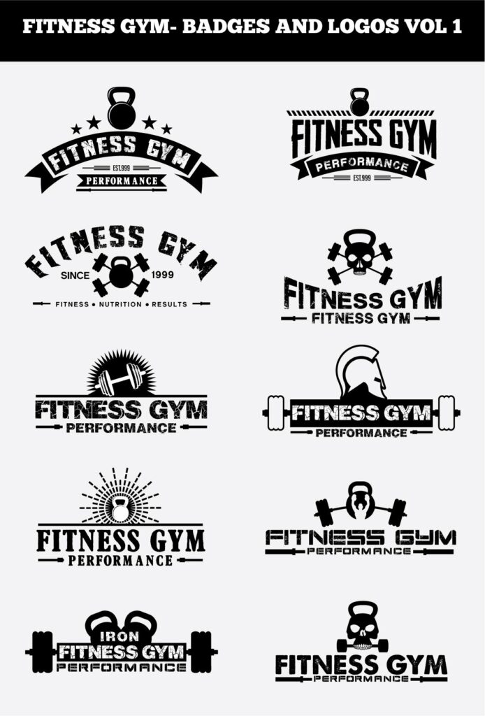 FITNESS GYM- BADGES AND LOGOS VOL 1 – MasterBundles