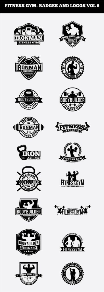 83 FITNESS GYM- BADGES -LOGOS BUNDLE – MasterBundles