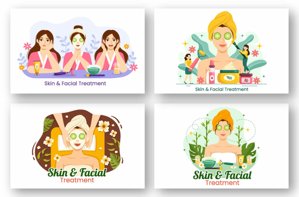 12 Facial and Skin Treatment Illustration - MasterBundles
