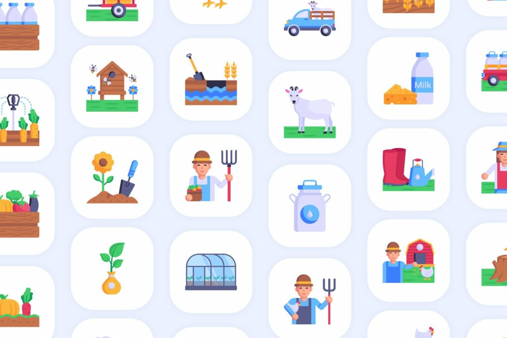 100 Farming Icons - Flat Vectors – MasterBundles