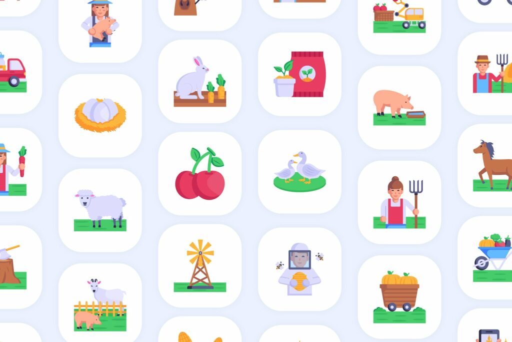 100 Farming Icons - Flat Vectors – MasterBundles
