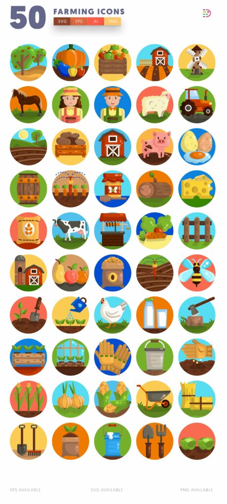 50 Farming Icons – MasterBundles