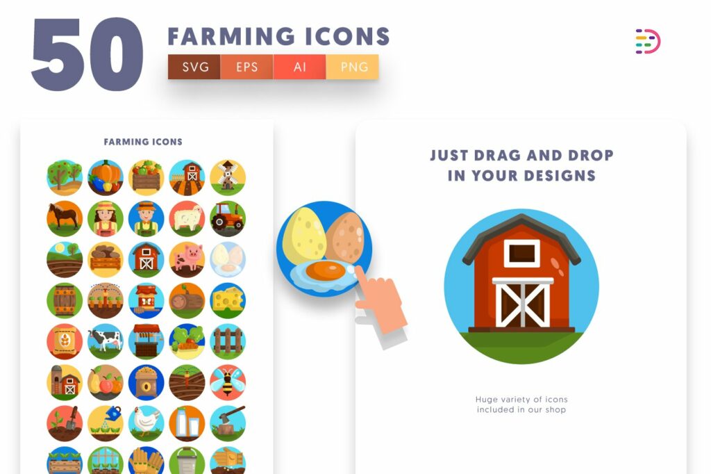 50 Farming Icons – MasterBundles