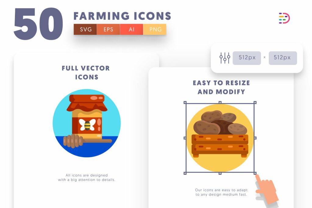 50 Farming Icons – MasterBundles