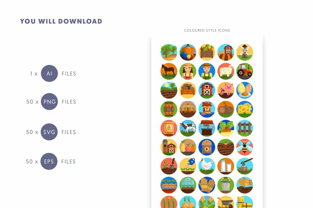 50 Farming Icons – MasterBundles