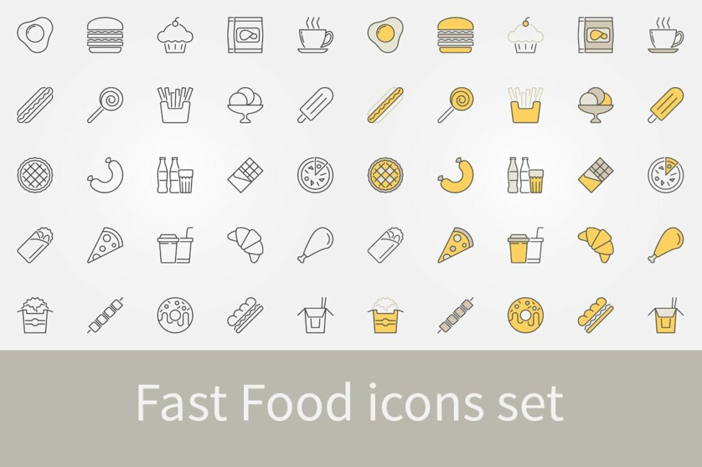 Fast Food icons set – MasterBundles