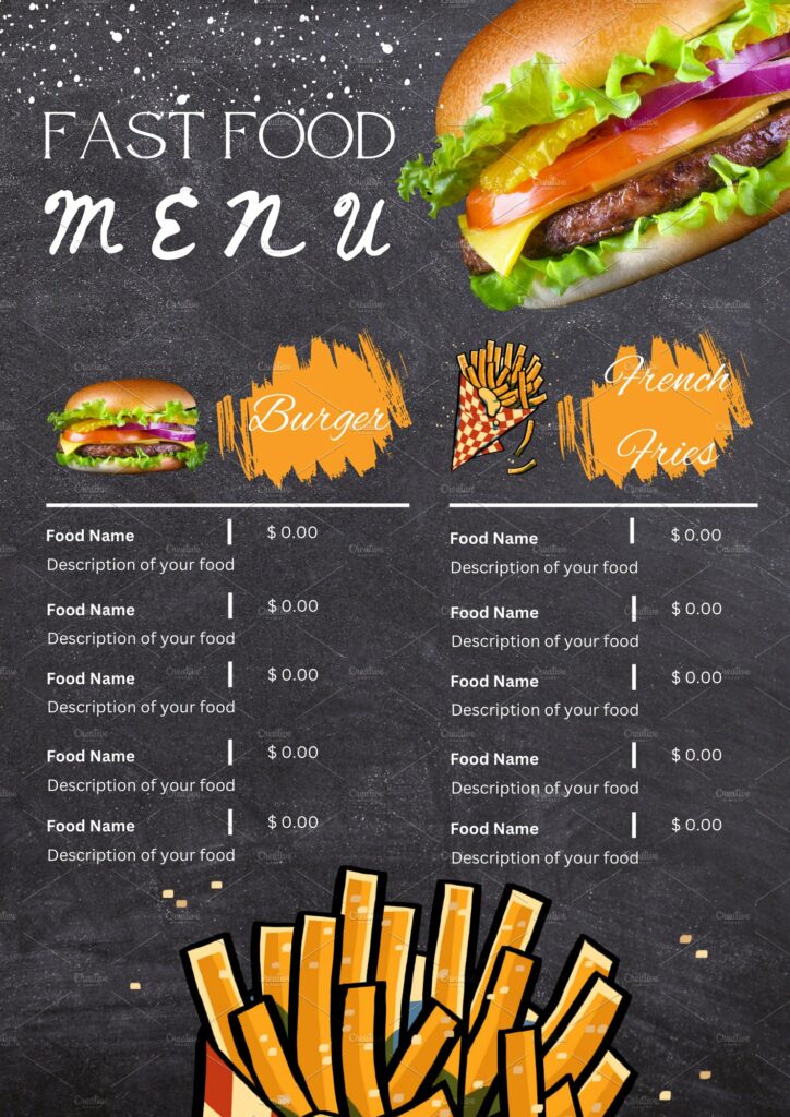 Fast Food Menu – MasterBundles