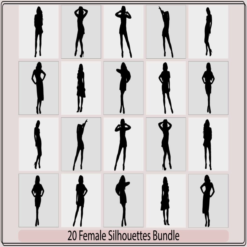 silhouette of a female,vector black silhouettes of beautiful female ...