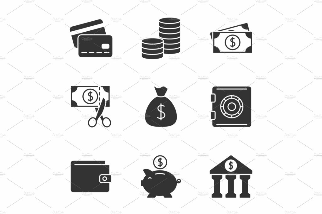 Finance black icon – MasterBundles