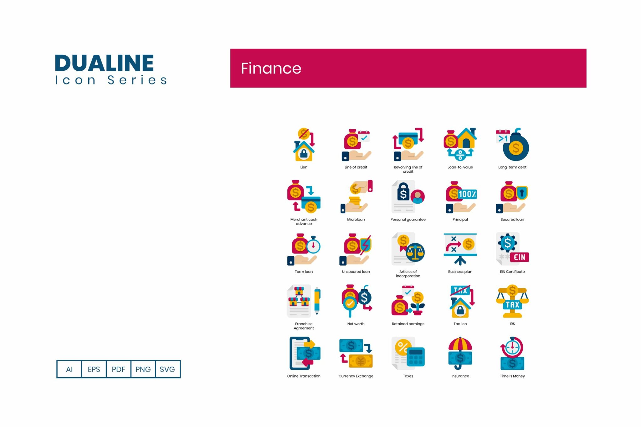65 Finance icons | Dualine Series – MasterBundles