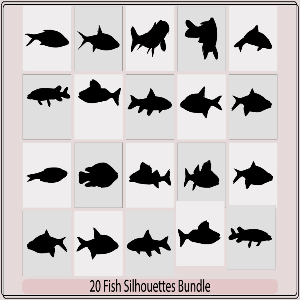 Set of fishes silhouettes Bundle,fish silhouette logo,Fish vector Icon ...