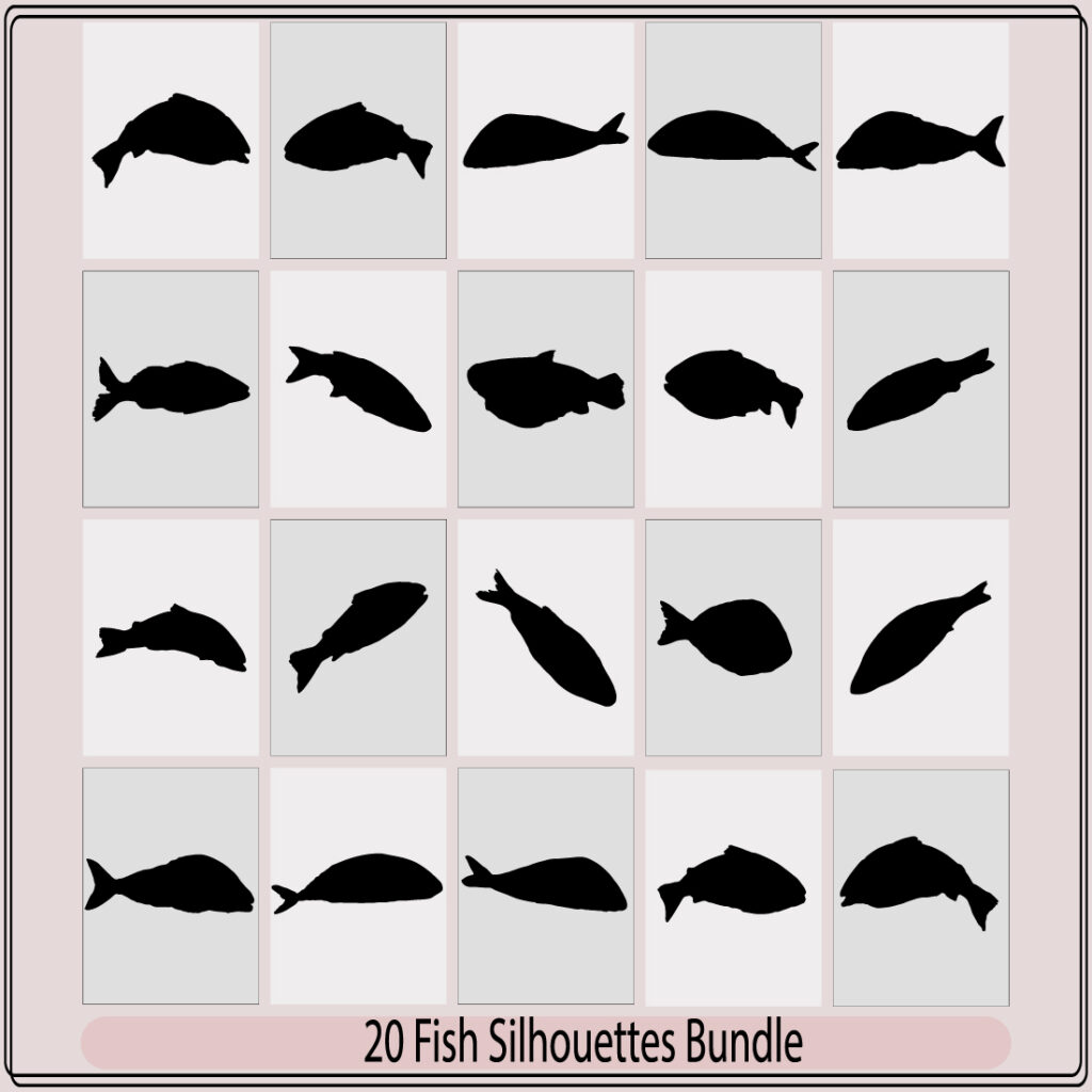 Set of fishes silhouettes Bundle,fish silhouette logo,Fish vector Icon ...