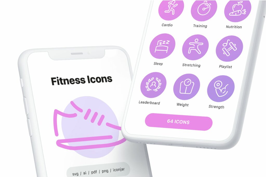 Fitness Icons — Pixi Line – MasterBundles